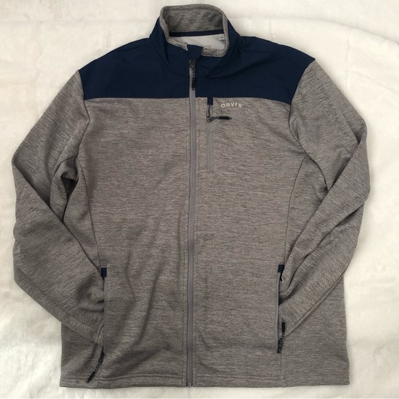 Orvis | Jackets & Coats | Orvis Mens Zip Up Jacket Blue And Gray Size ...